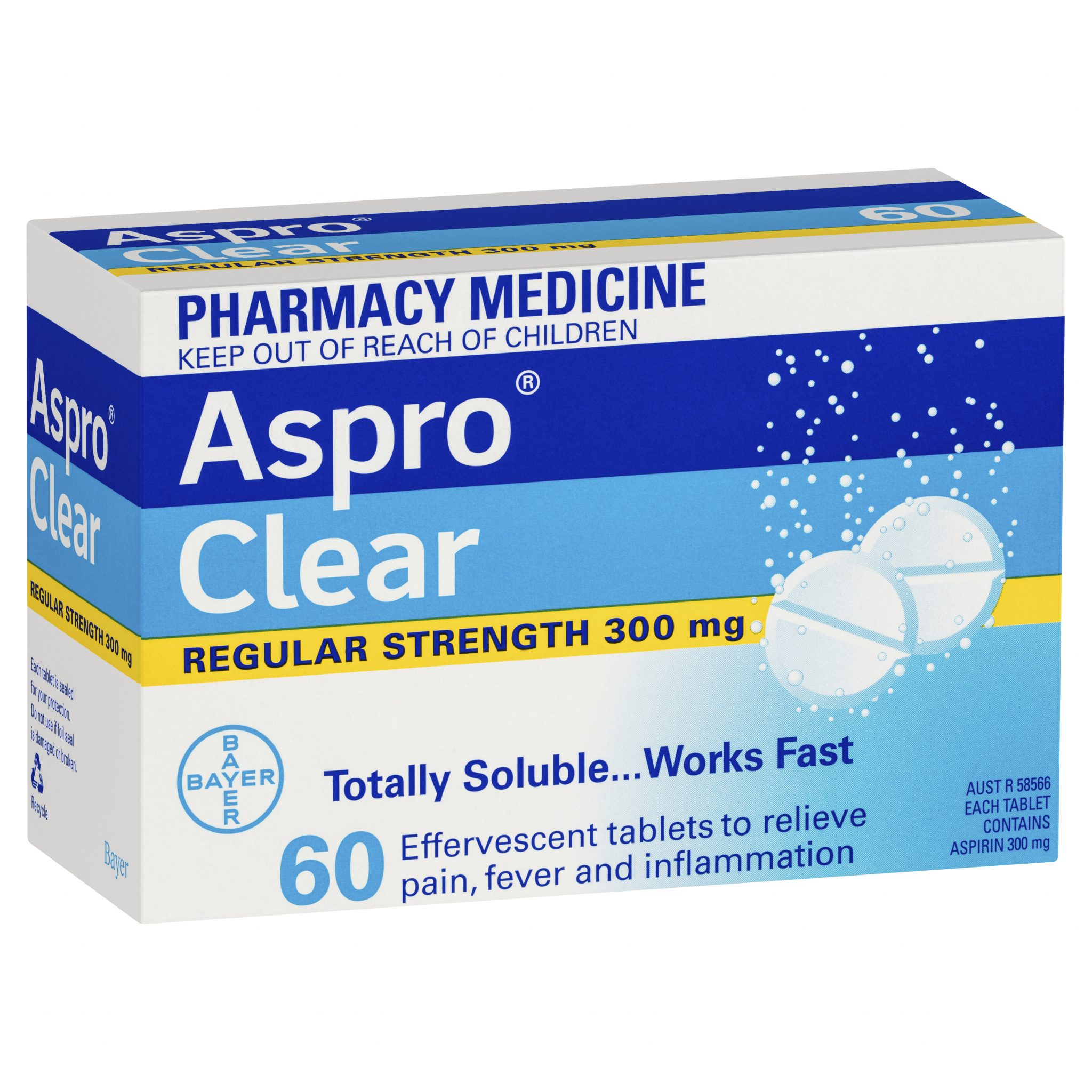 Buy Aspro Clear Soluble Aspirin 300mg Tablets (Pack of 60) Online ...