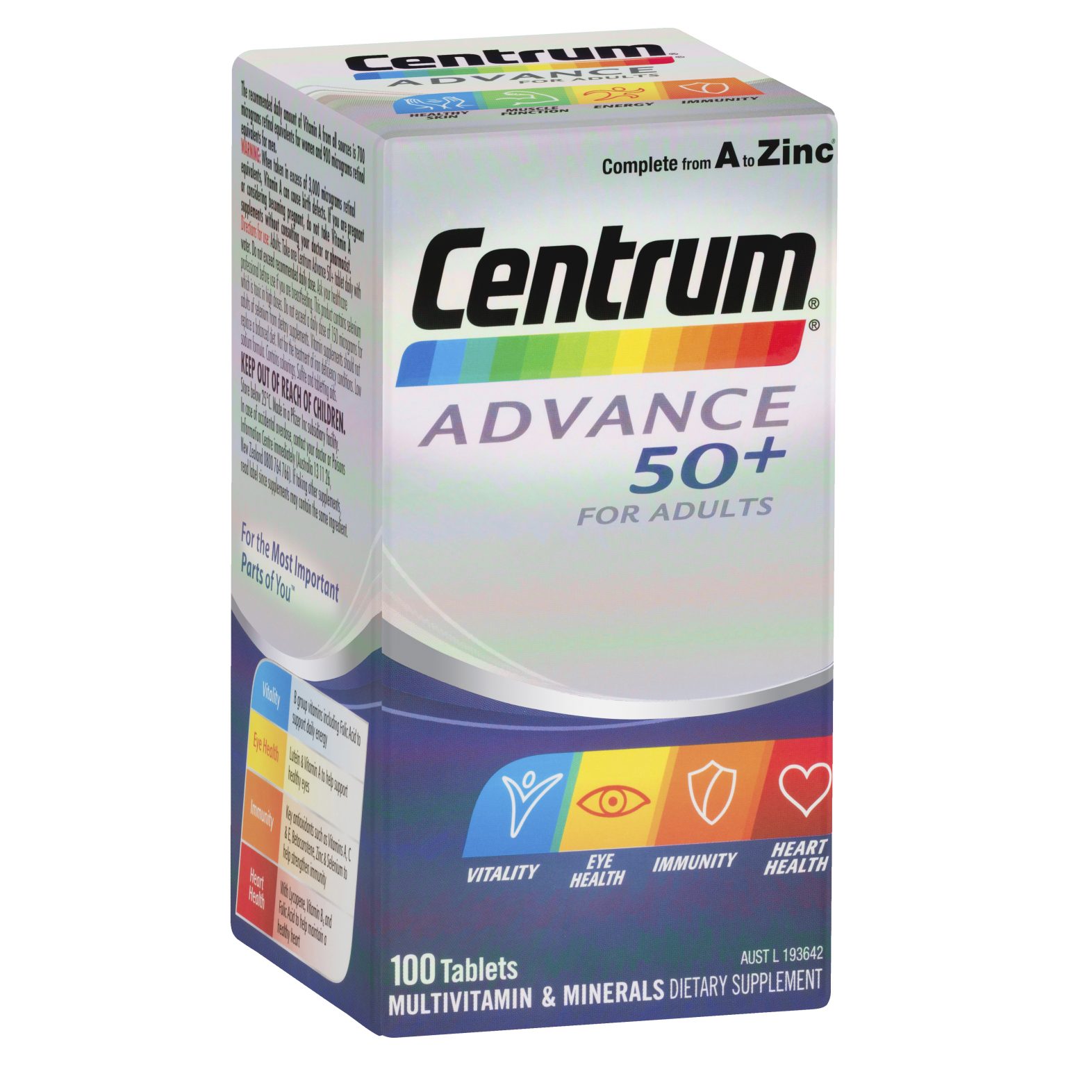 Centrum Advance 50+ Multivitamin 100 tablets - eMedical