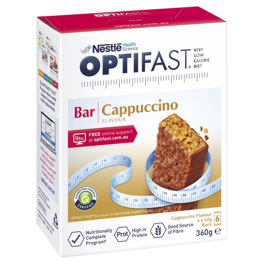 Buy Optifast VLCD Bar Cappuccino 60g X 6 pack Online - eMedical