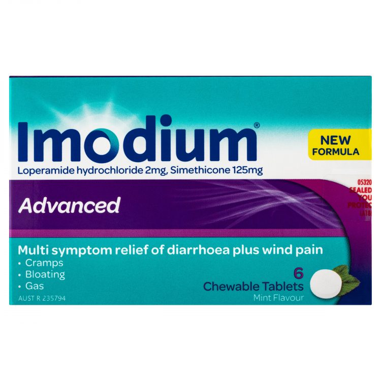 Buy Imodium Advanced Relief Loperamide & Simethicone Tablets (Pack of 6 ...